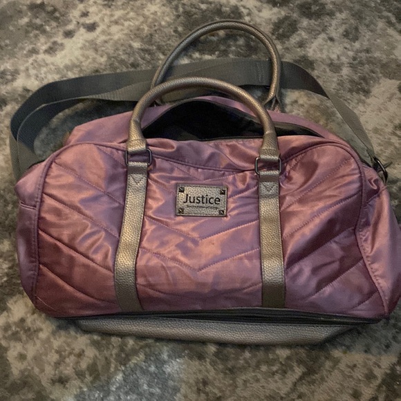 Justice | Accessories | Justice Quilted Shimmer Duffel Duffle Sports ...